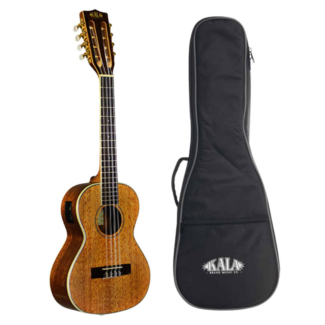 Kala KA-8E Eight String Tenor Electric Ukulele – Mahogany, Gloss Finish ...